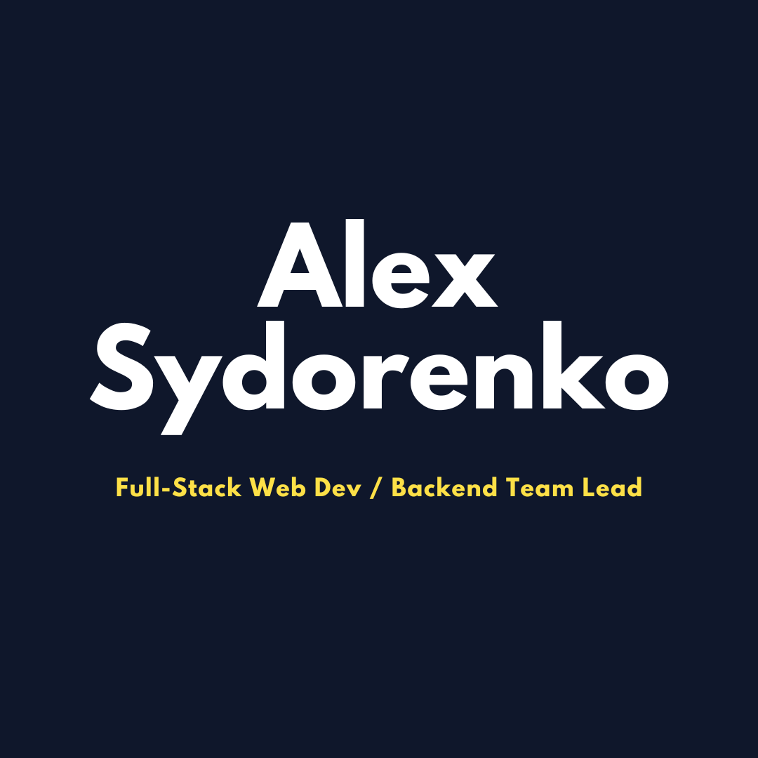 Alex Sydorenko - alexweb.dev